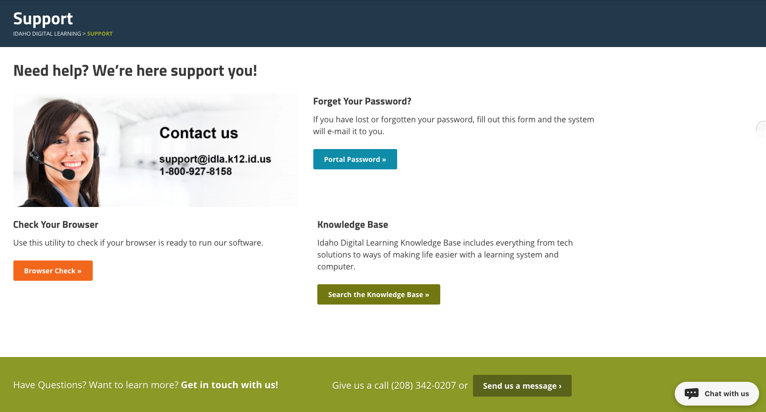Need Help FAST? Contact IDLA Technical Support